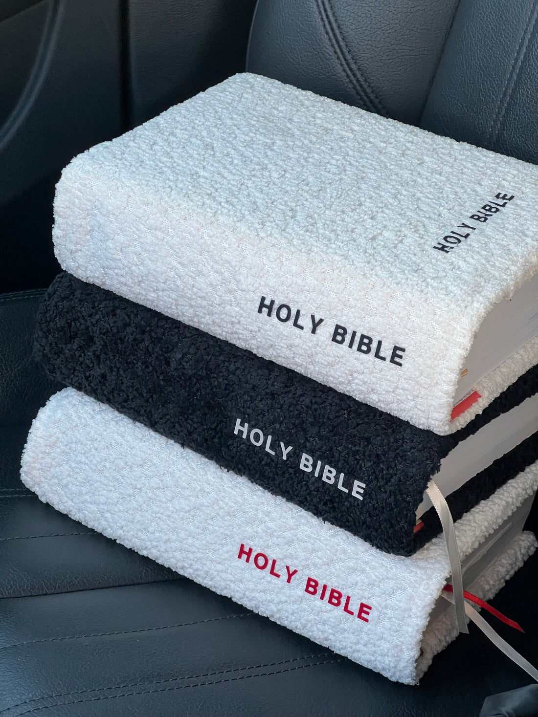 White Bouclé Bible Cover – KAINOS STUDIOS